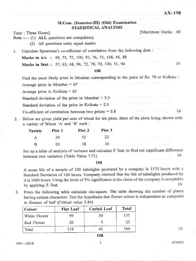 Statistical Analysis Old Download Free Pdf Statistics Standard