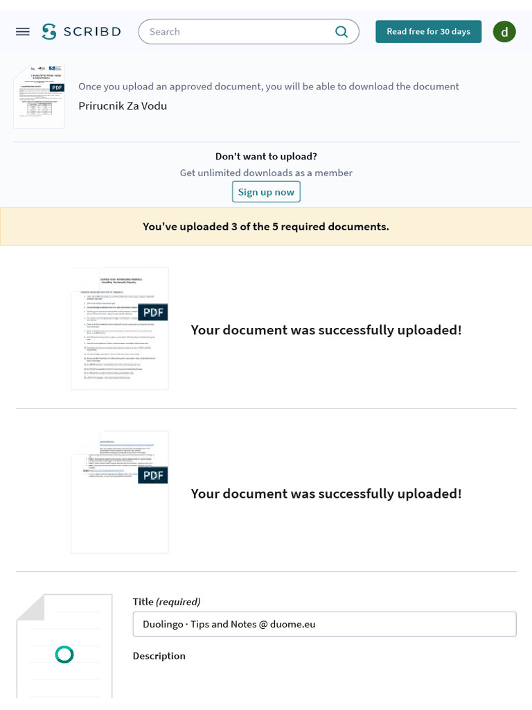 Upload A Document - Scribd | PDF