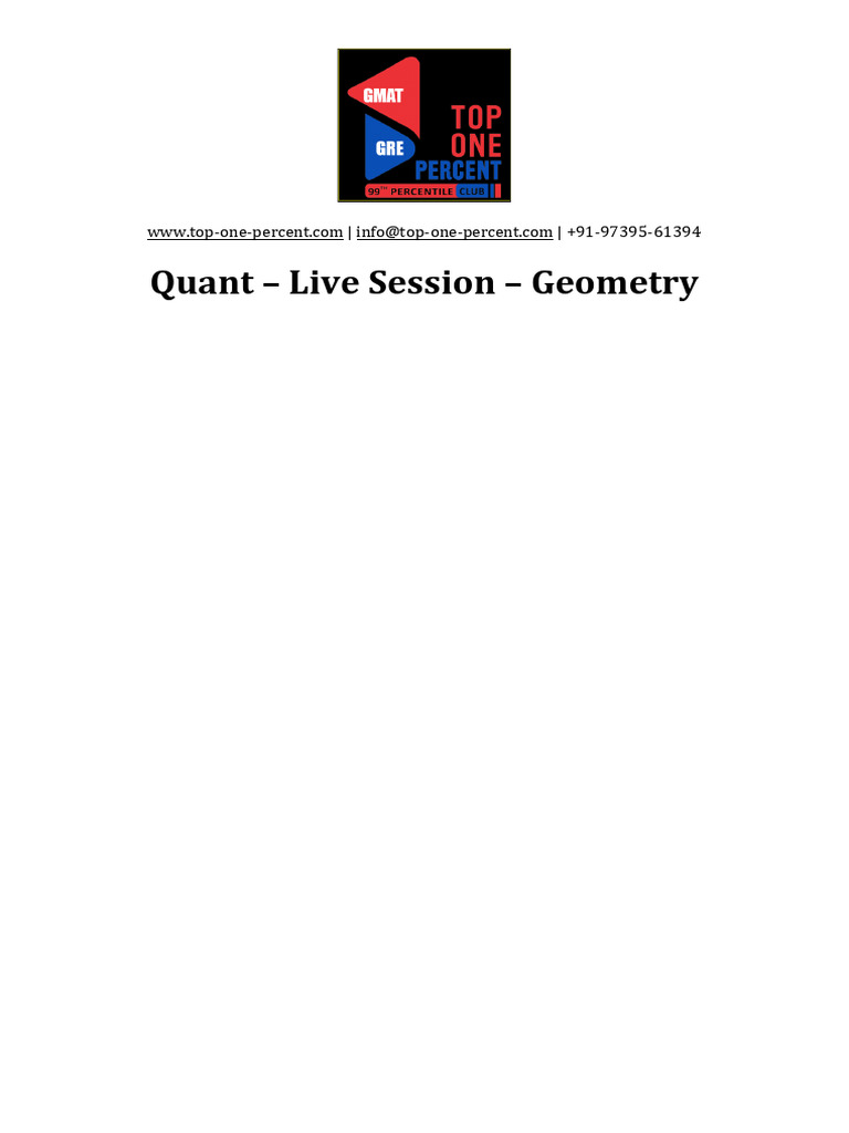 Geometry - recent questions - live batch | PDF | Area | Circle