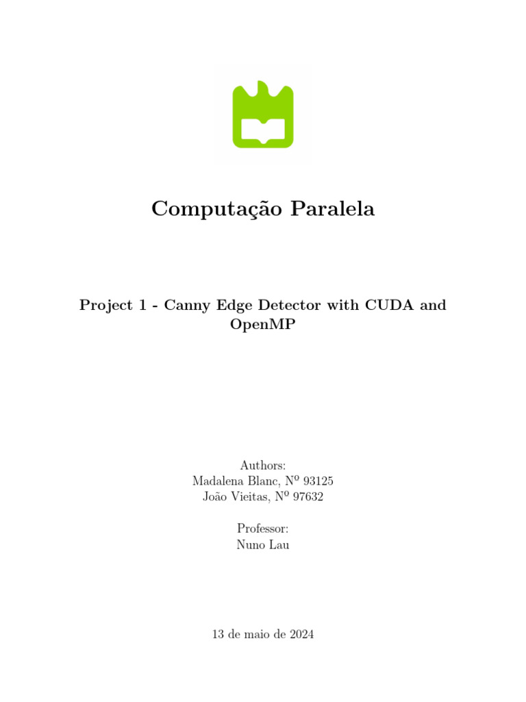 Cuda Application For Canny Edge Detection Pdf Computer Vision