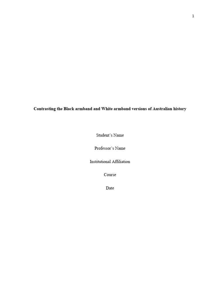 Black Armband vs. White Armband History | PDF | Indigenous Australians