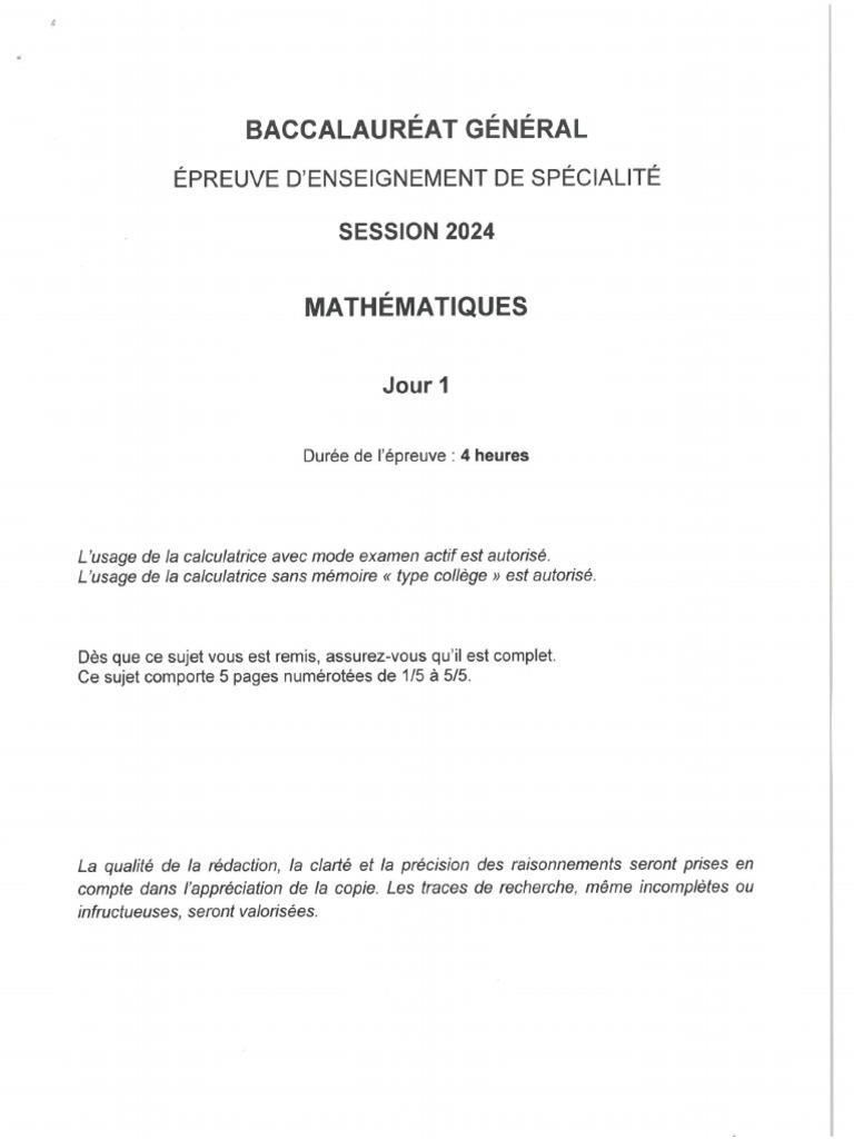 Bac2024 AmNord Sujet1 | PDF