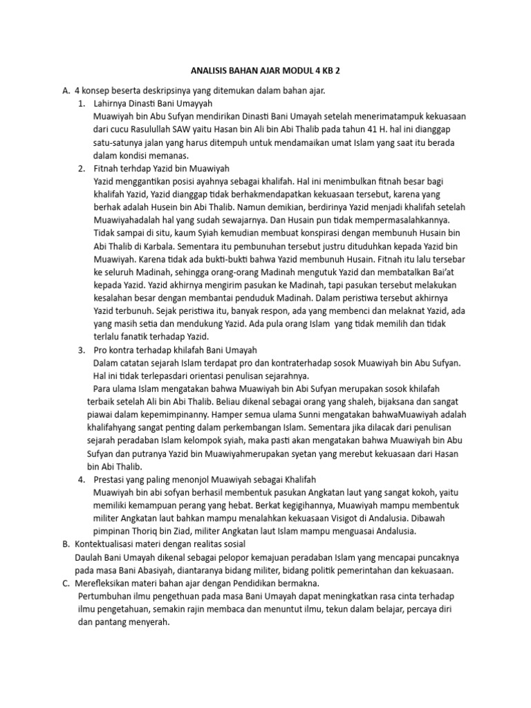 Analisis Bahan Ajar Modul 4 KB 2 | PDF