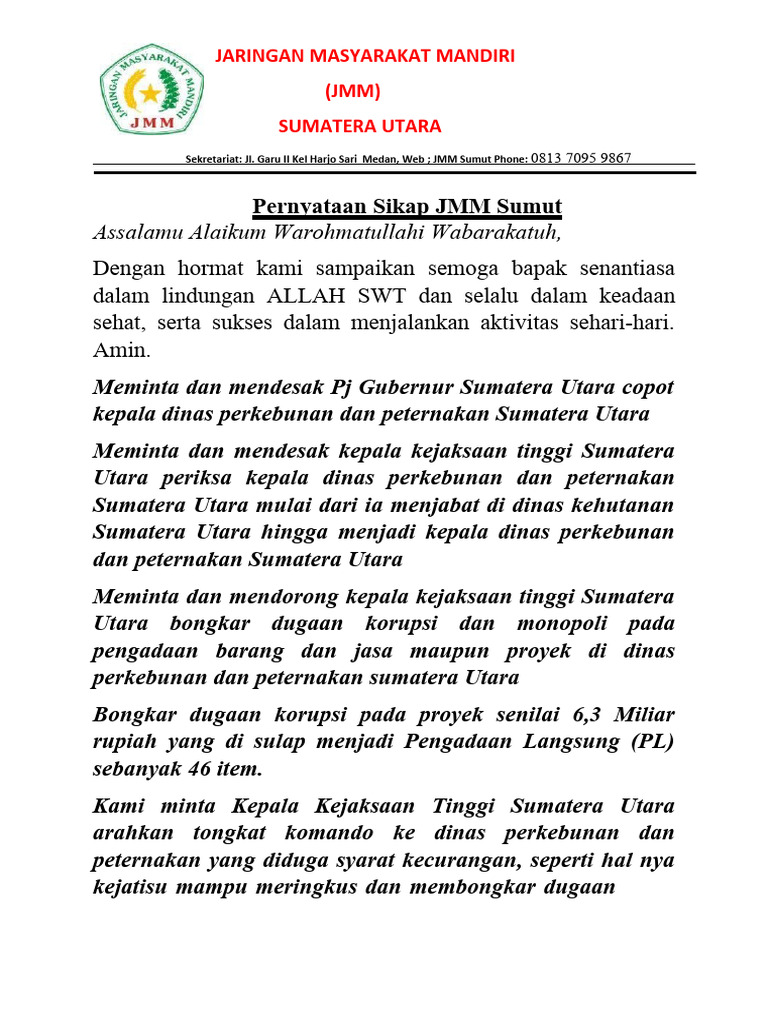 Statmen Singkat Perkebunan | PDF | Politik