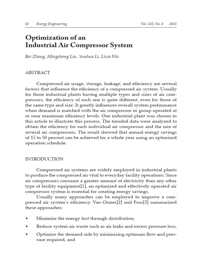 Optimize Industrial Air Compressor Efficiency | PDF