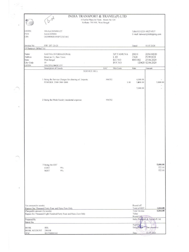 Aastha Invoice (357-359) | PDF
