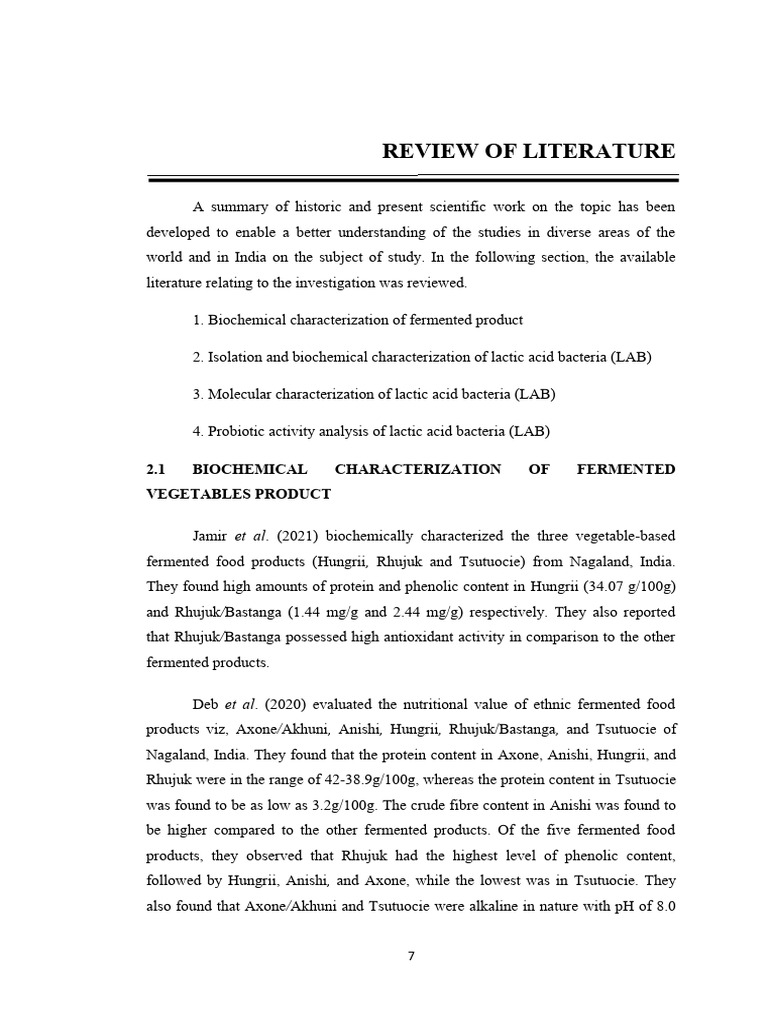 5 Review of Literature | PDF | Lactobacillus | Probiotic 5 Review of Literature | PDF | Lactobacillus | Probiotic