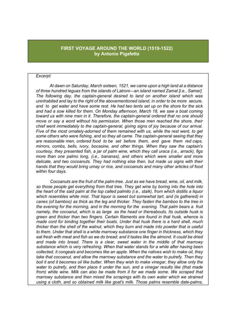 First Voyage Around The World | PDF | Spear | Baptism