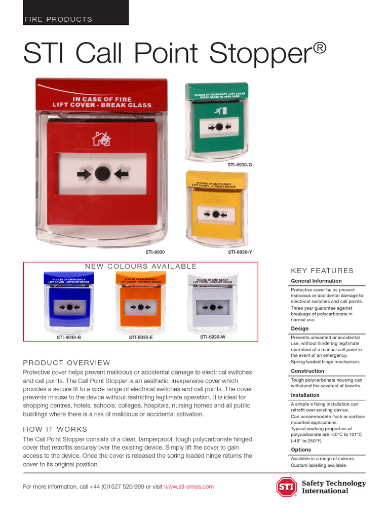 STI Call-Point-Stopper - Rev0819 | Download Free PDF | Manufactured ...