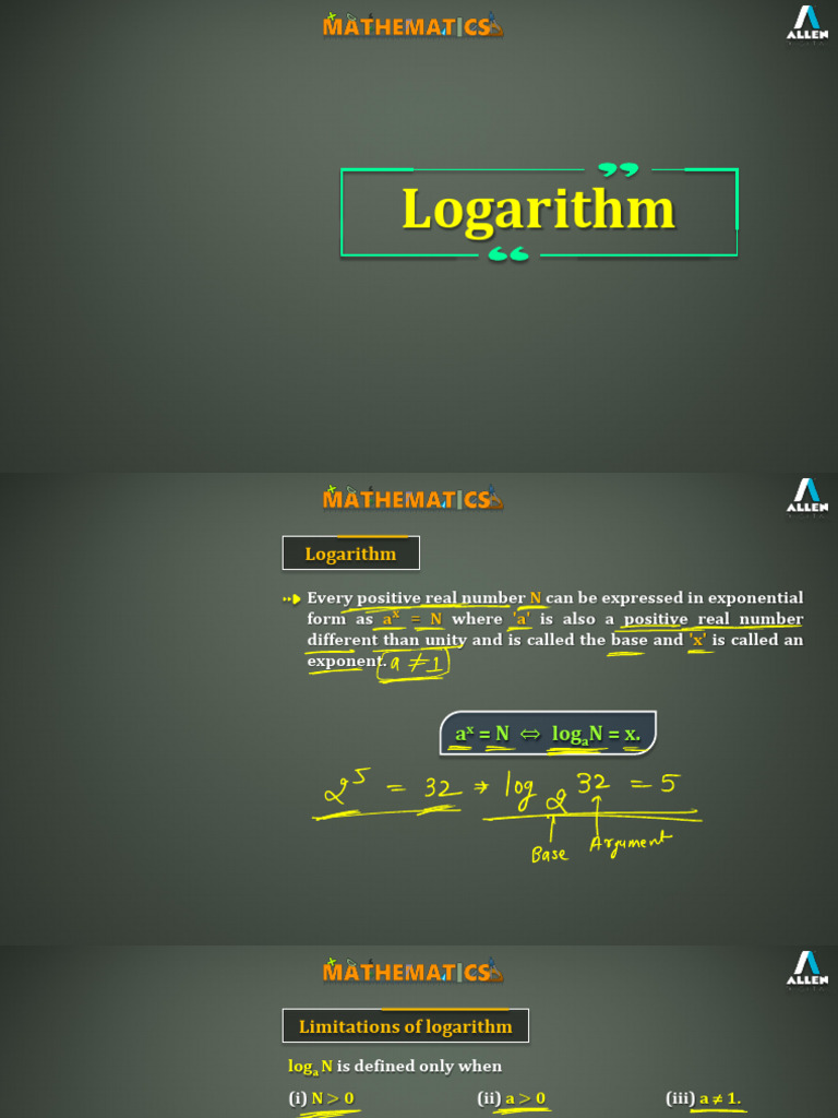 9tim-25-May-Rjm-Basic-L22 1 | PDF | Logarithm | Exponentiation