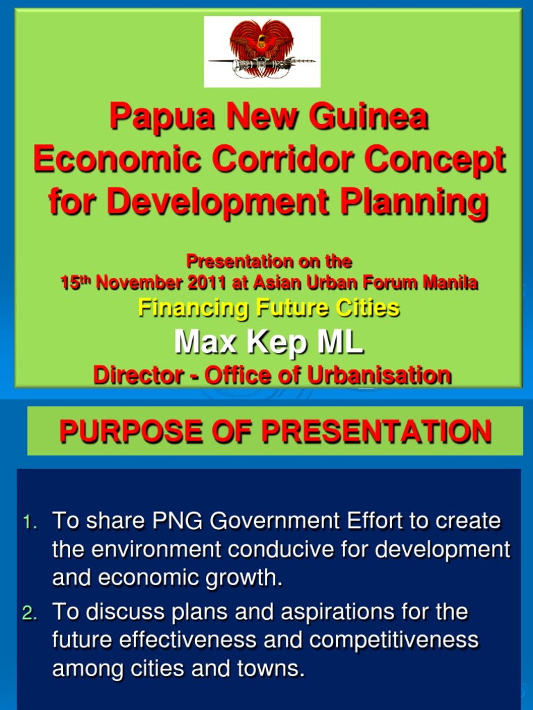Papua New Guinea Economic Corridor Concept For Development Planning ...
