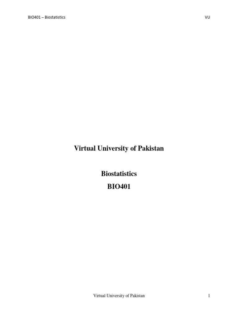 Handouts of BIO401 Lesson 1-22 | PDF | Statistics | Level Of Measurement