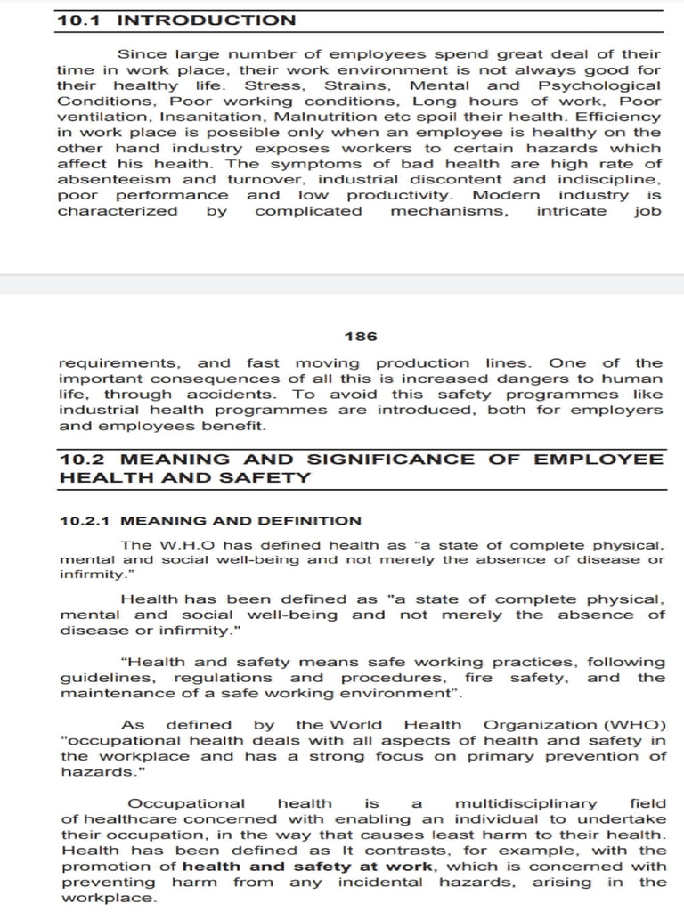 Unit - 5 Employee Health and Safety | PDF | Occupational Safety And ...