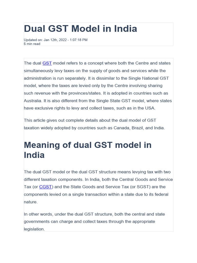 Dual GST Module | Download Free PDF | Taxes | Government Finances