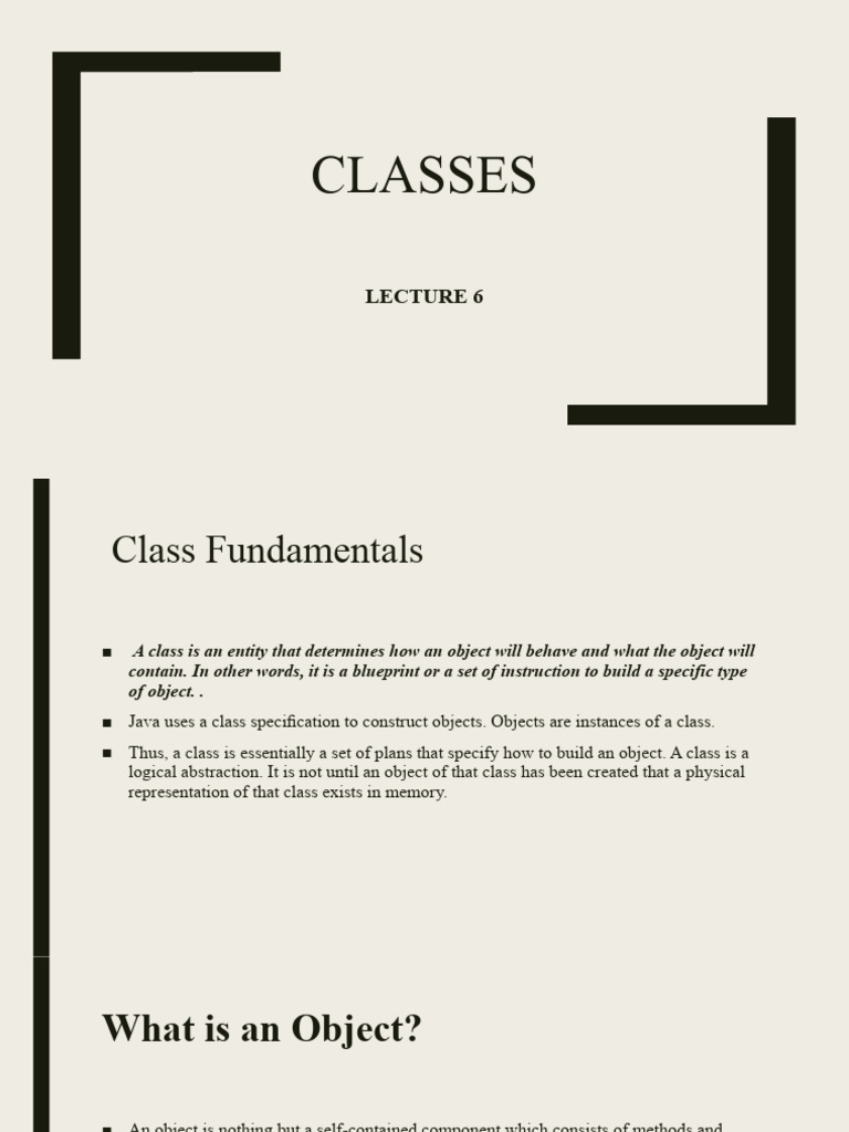 Lec 6 Classes Pdf Method Computer Programming Constructor Object Oriented Programming