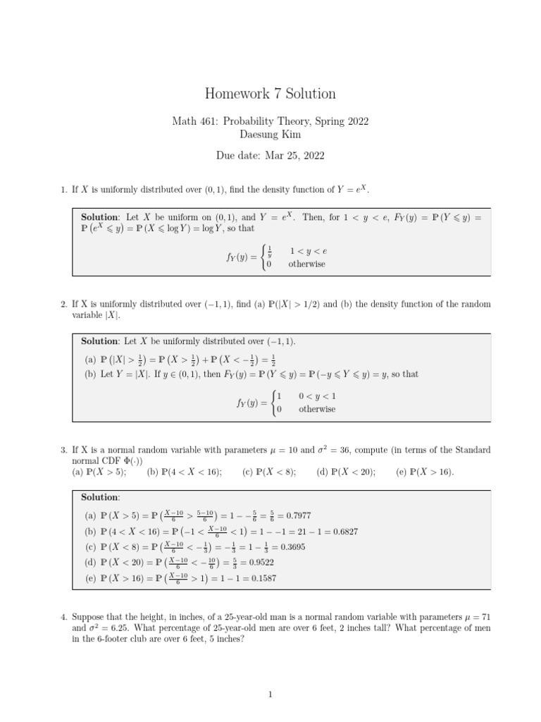 hw7 Sol | PDF | Measure Theory | Statistical Theory