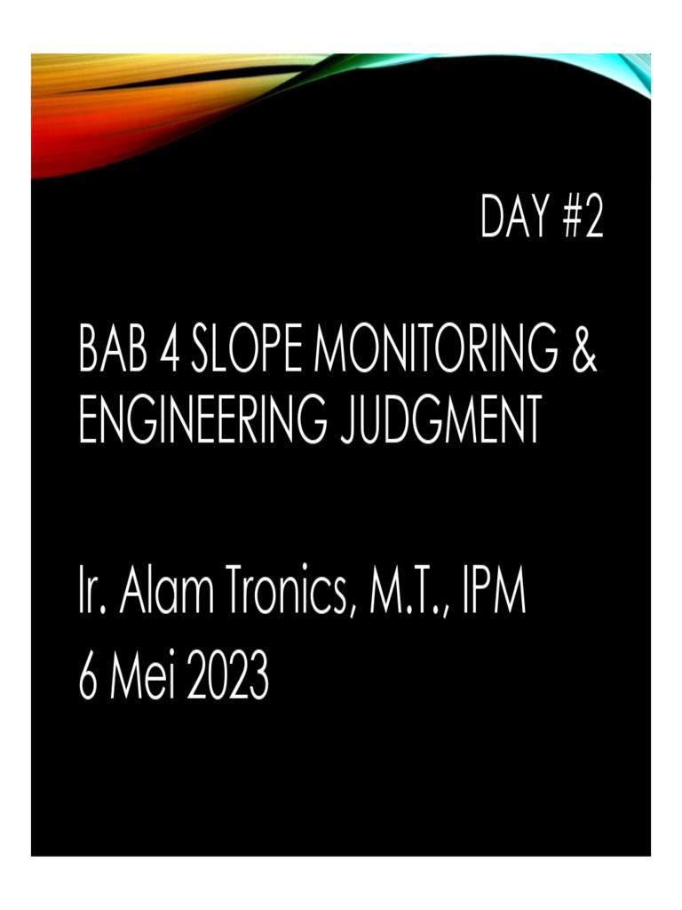 Bab 4 Slope Monitoring & Engineering Judgment | PDF
