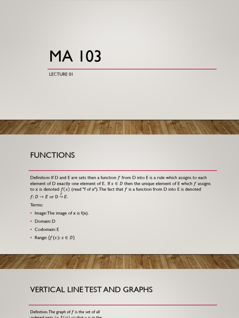 MA 103 Slides L01 | PDF