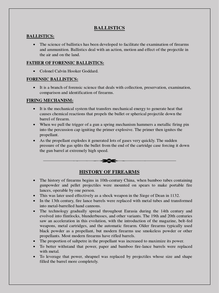 BALLISTICS | PDF | Firearms | Gun Barrel