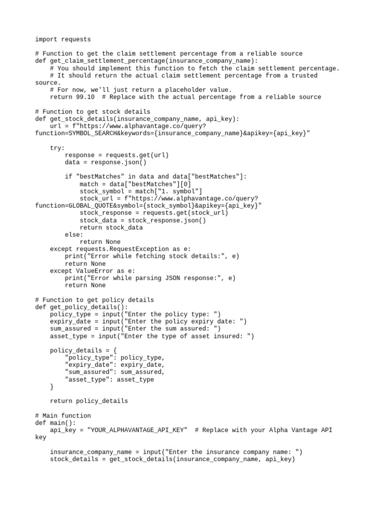 Insurance code | PDF | Json | Computer Science