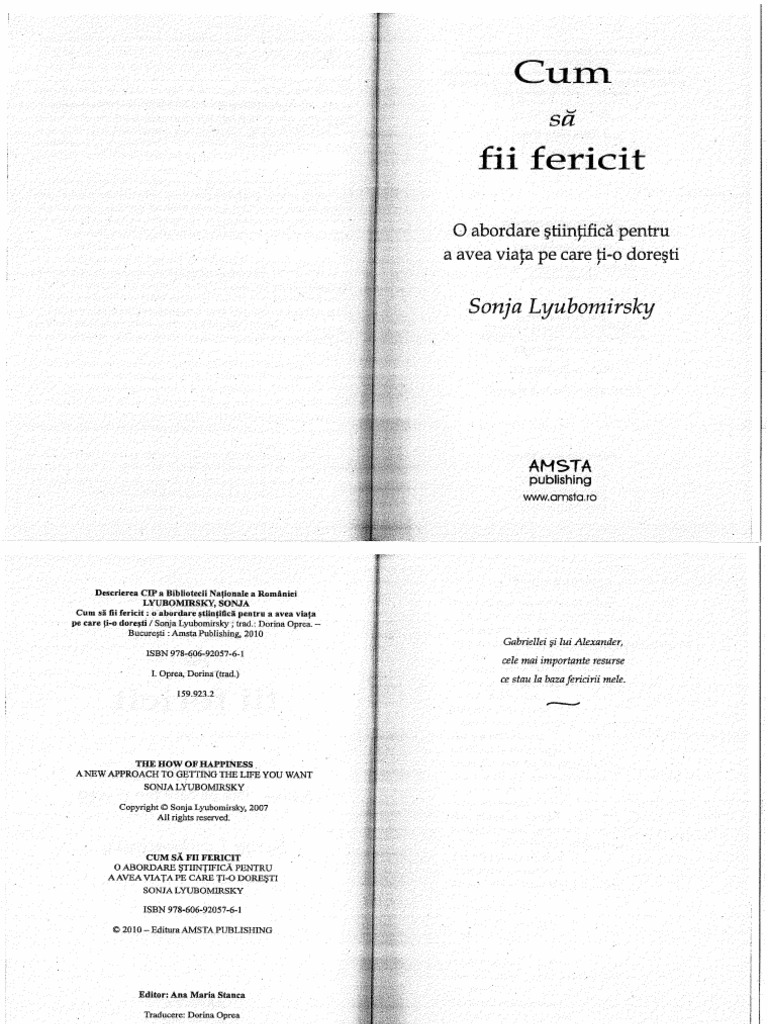 Cum Sa Fii Fericit - Sonja Lyubomirsky | PDF