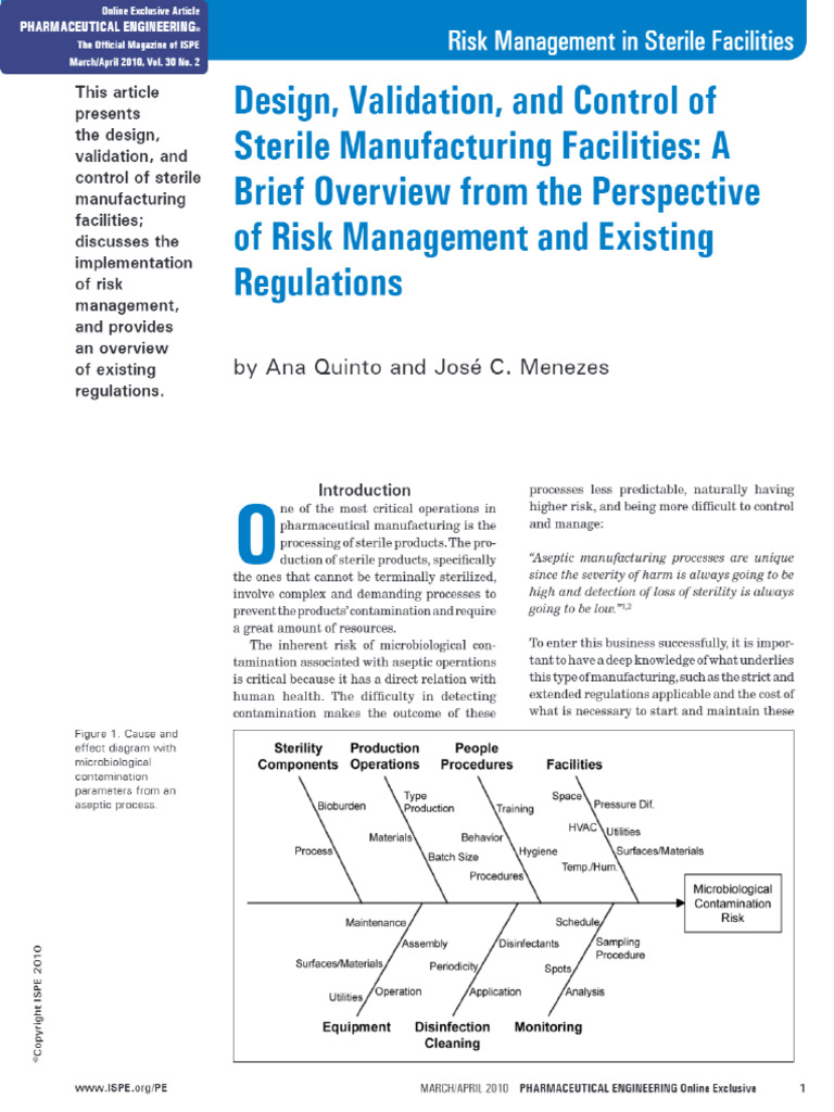 Design, Validation, and Control of Sterile Manufacturing Facilities - A ...