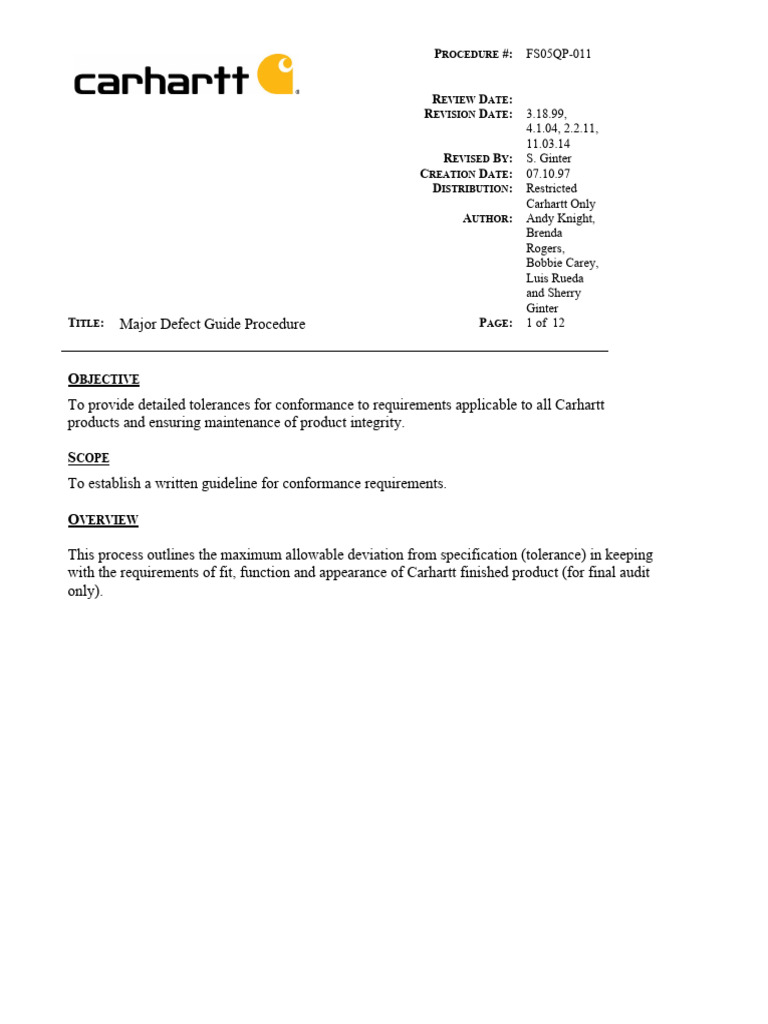 Major Defect Guide | Download Free PDF | Seam (Sewing) | Sewing