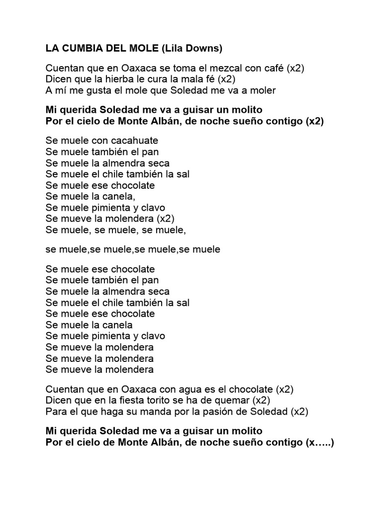 La Cumbia Del Mole | PDF