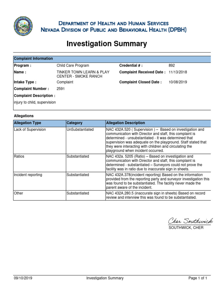 Investigation Summary | Download Free PDF | Childhood | Family
