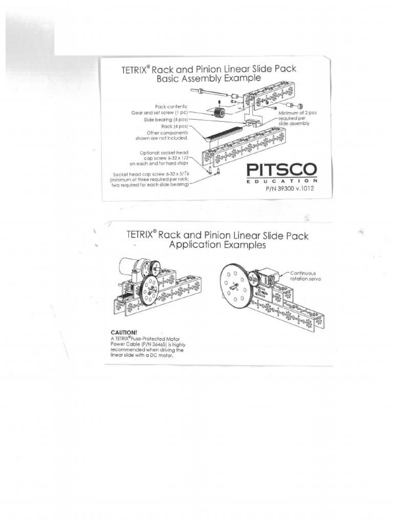 Tetrix Linear Slide Instruction | PDF