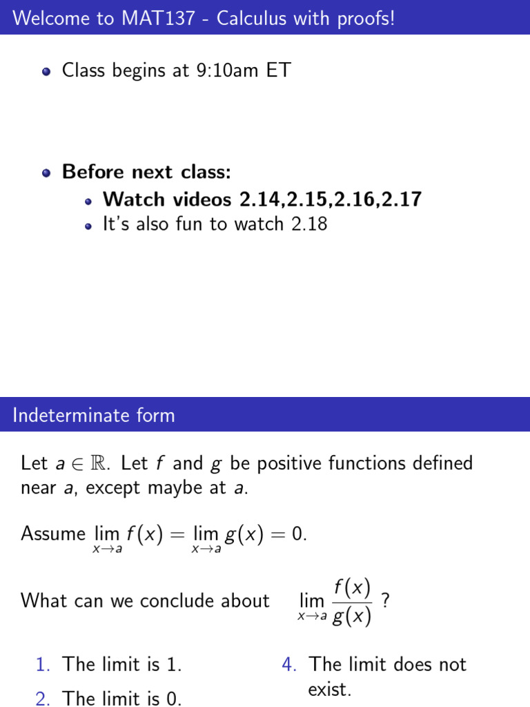 Calculus Proofs and Limit Theorems | PDF | Function (Mathematics) | Mathematical Relations