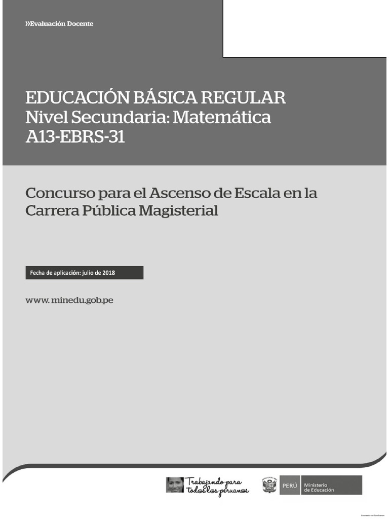 a13 Ebrs 31 Matematicas Version 1 | PDF