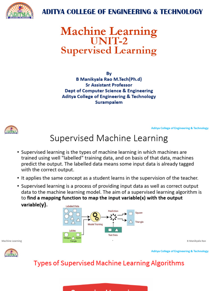 Supervised Learning & Regression Guide | PDF | Statistical Classification | Logistic Regression