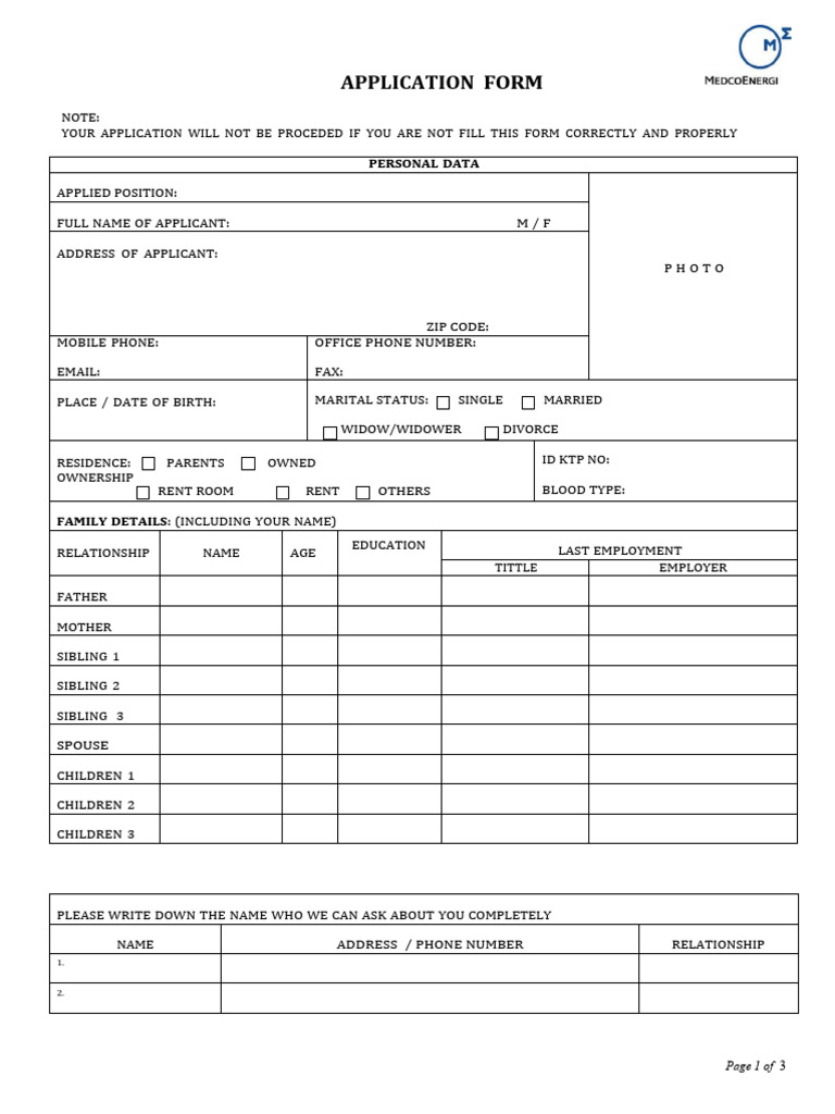 ISO_Application Form MPI_English | Download Free PDF | Family | Sibling