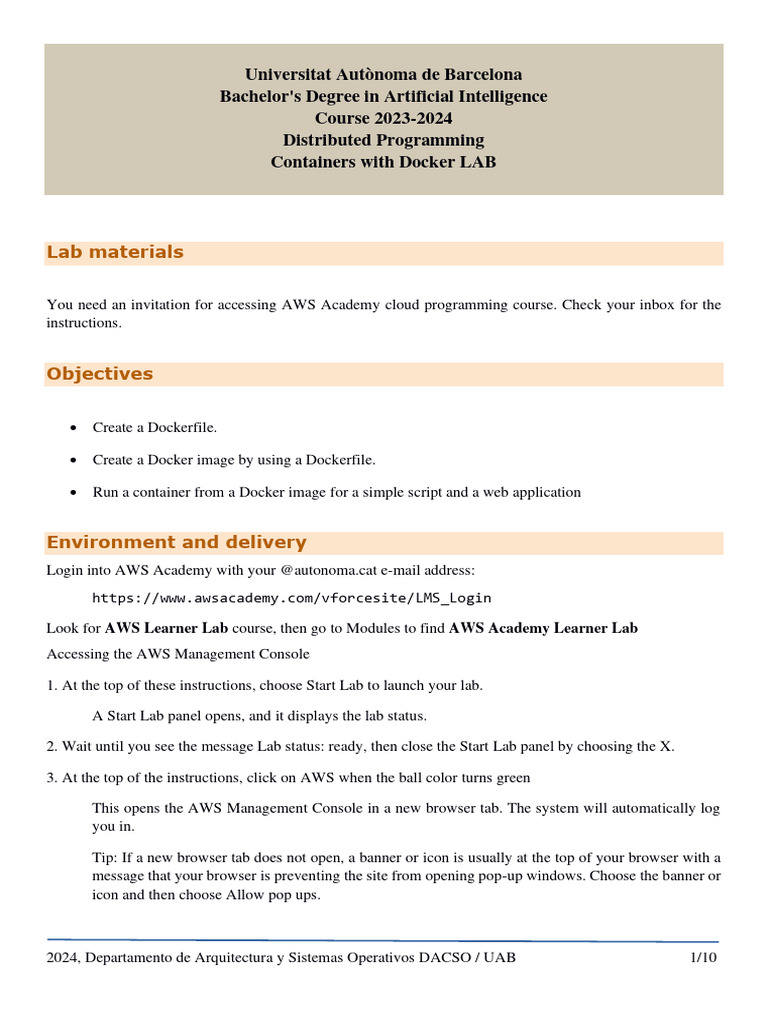 Docker Lab: Create & Run Containers | PDF | Web Application | Integrated Development Environment