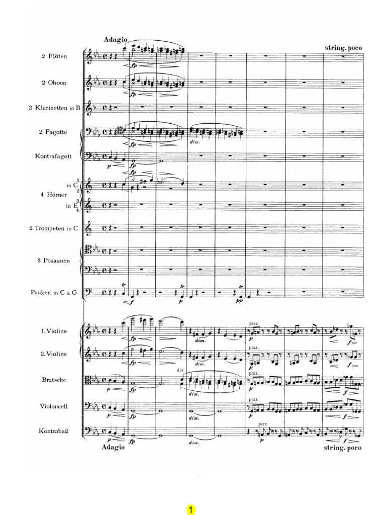 Brahms - Symphony No. 1 in C Minor, Op. 68 - IV. Adagio | PDF | Opus ...