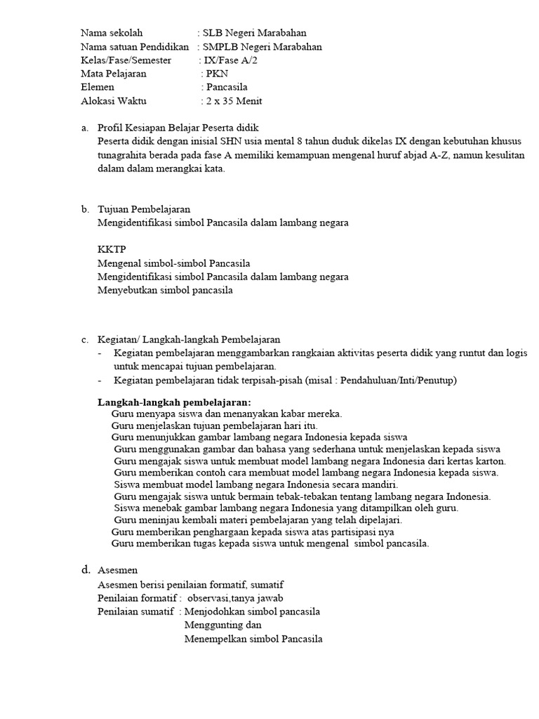 KOMPONEN MINIMAL MODUL AJAR Chy | PDF