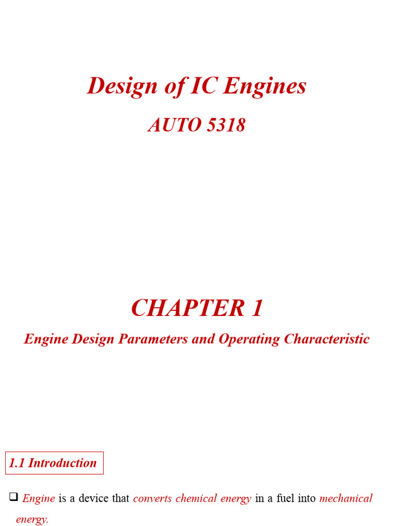 Chapter 1 | Download Free PDF | Internal Combustion Engine | Engines