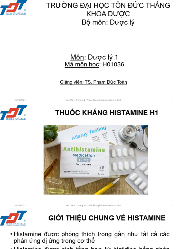 THUỐC KHÁNG HISTAMINE | PDF
