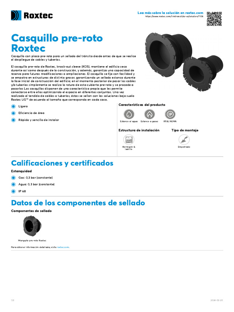 Roxtec Knockout Sleeve | PDF | Materiales
