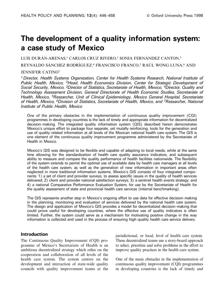 Development of Quality Information System | PDF | Health Care | Health ...