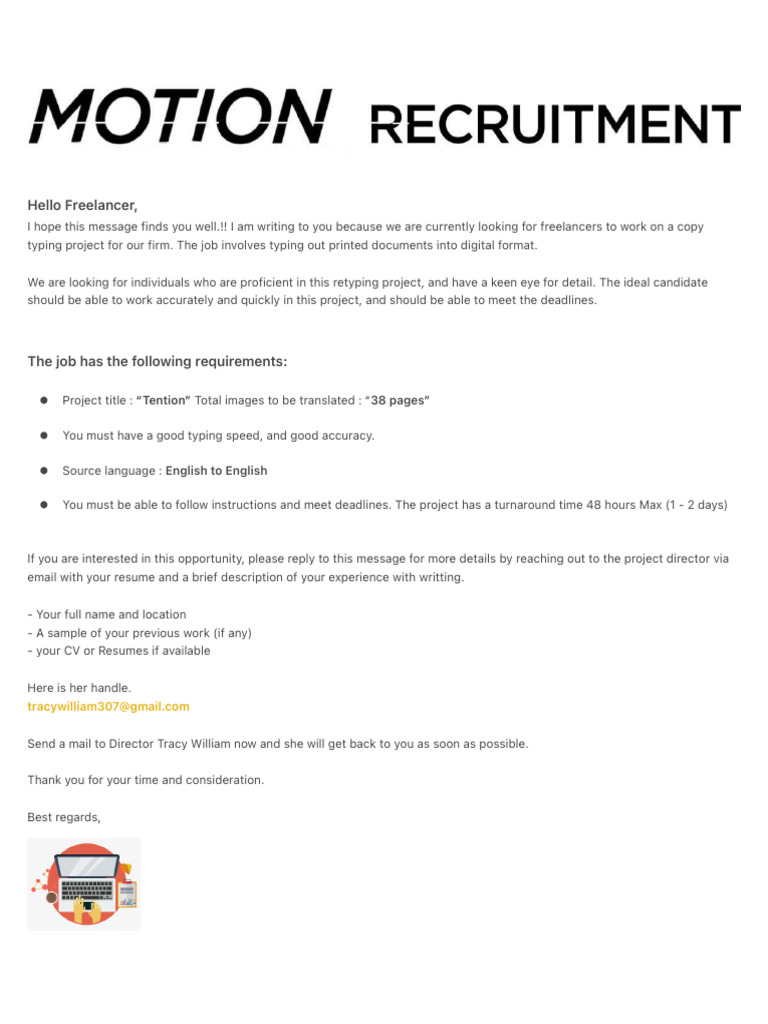 Freelance Typing Job Offer | PDF | Business | Art