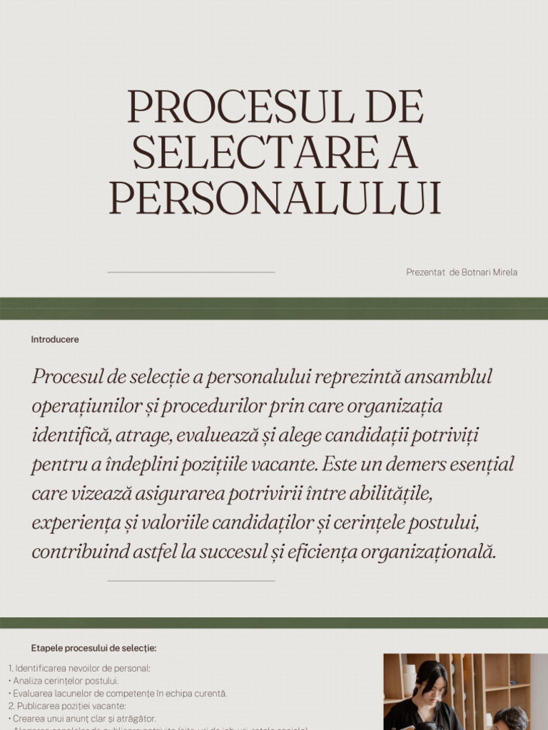 Procesul de Selectare A Personalului | PDF