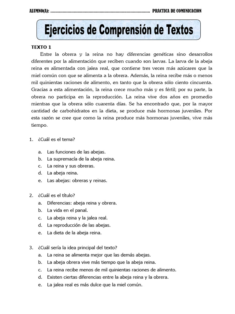 Práctica - Comunicación - Comprension de Texto - 6to Primaria | PDF | Albert Einstein | Buldog