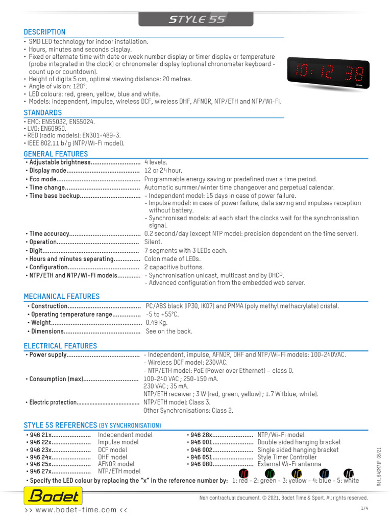 643M71 Digital Clock Style 5S | PDF | Clock | Wi Fi