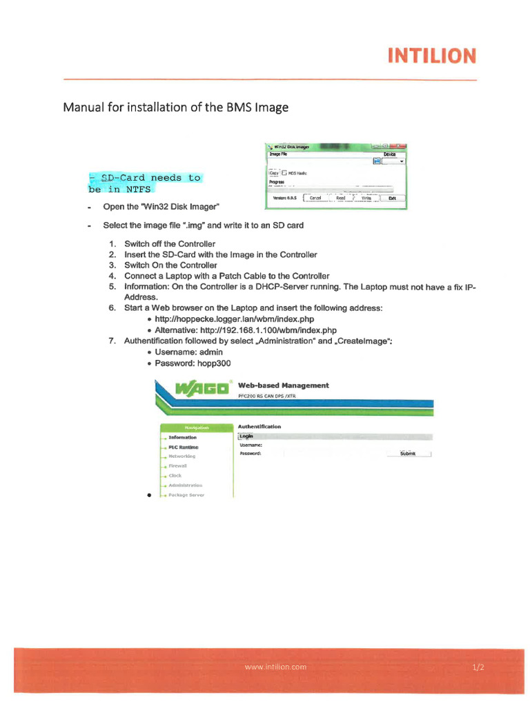 Intilion Install BMS Image | PDF