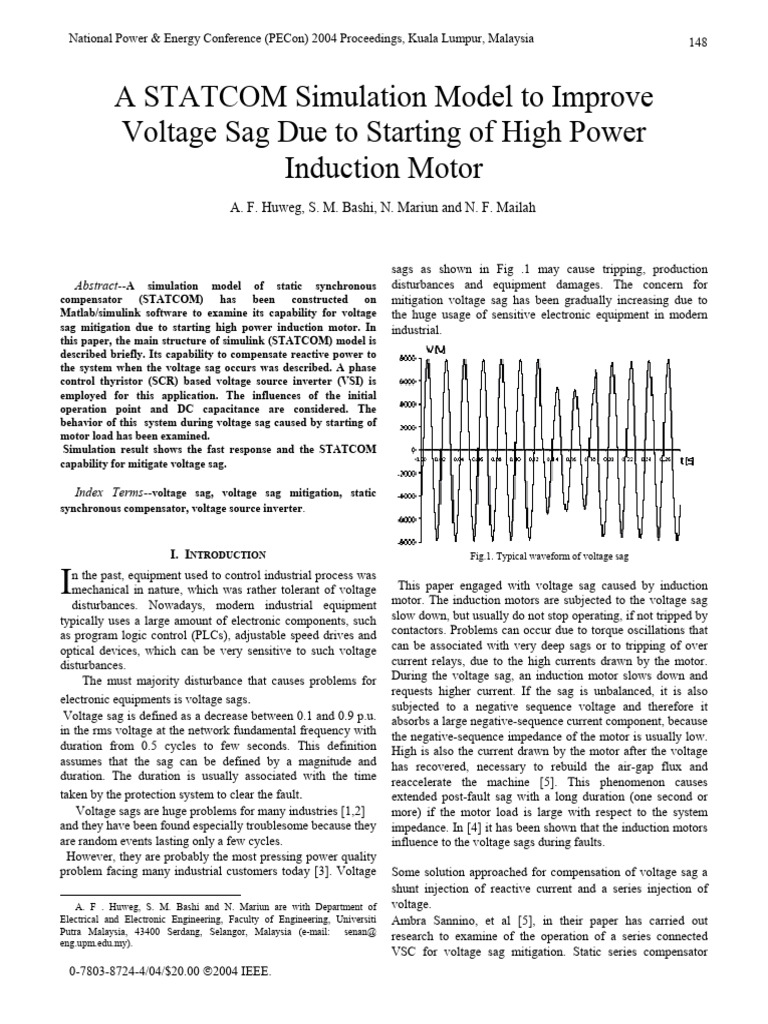 A STATCOM Simulation Model To Improve Vo | Download Free PDF | Power Inverter | Ac Power