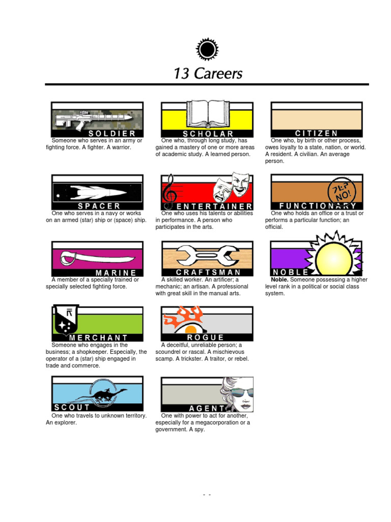 Traveller 5th Edition 05 CharGen - Careers | PDF | History
