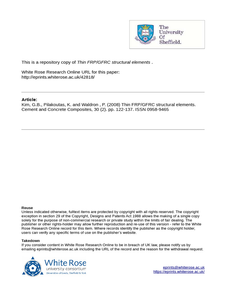 F - Thin FRP GFRC Structural Elements | PDF | Fibre Reinforced Plastic ...