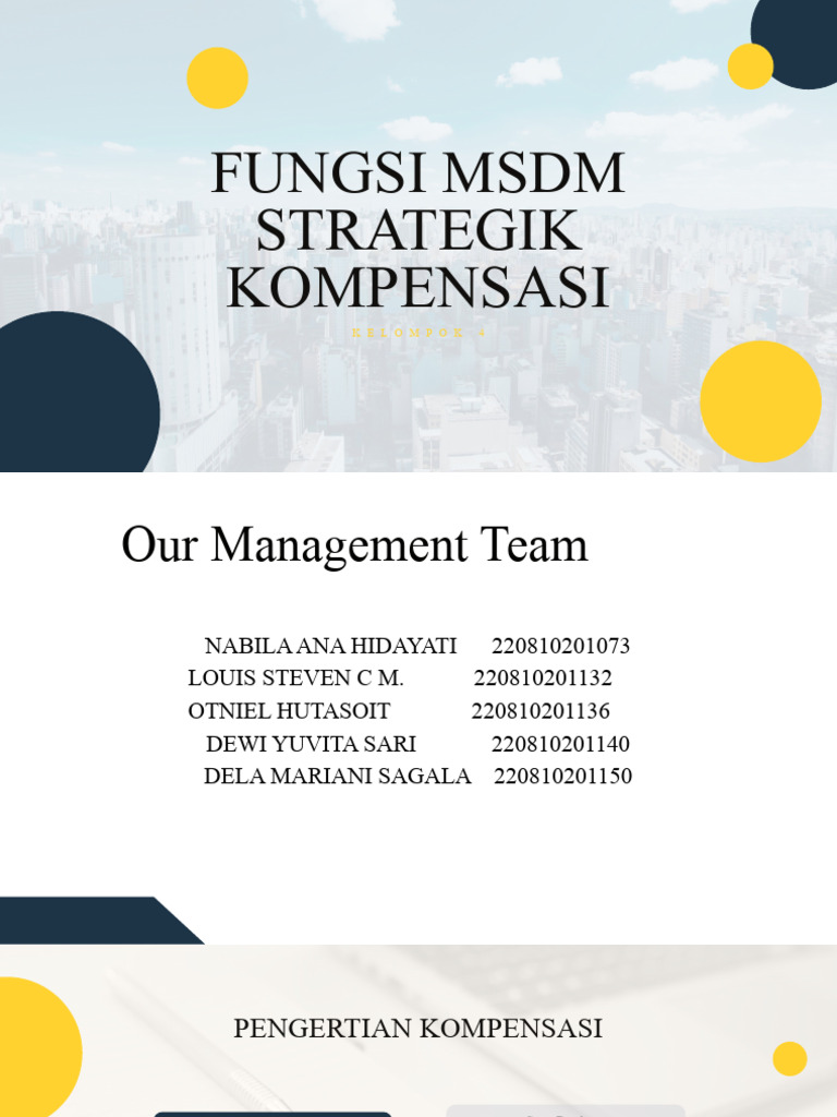 Kel 4 Fungsi MSDM Strategik Kompensasi | PDF | Bisnis | Pengelolaan Keuangan & Uang